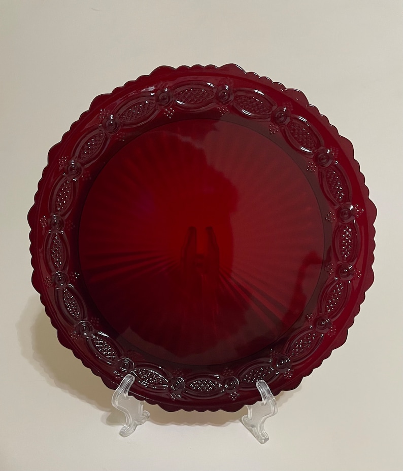 Avon Ruby Red Cape Cod Collection 10 3/4 Dinner Plate - Etsy