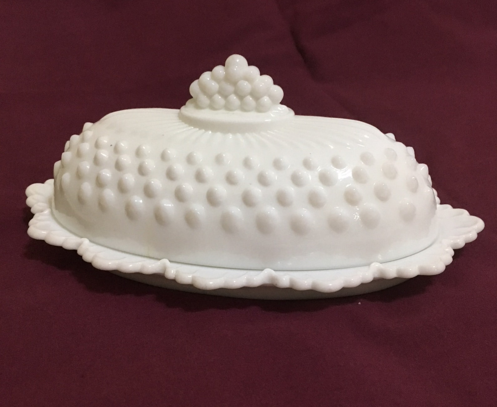 Fenton White Milk Glass Butter Dish and Lid - Etsy