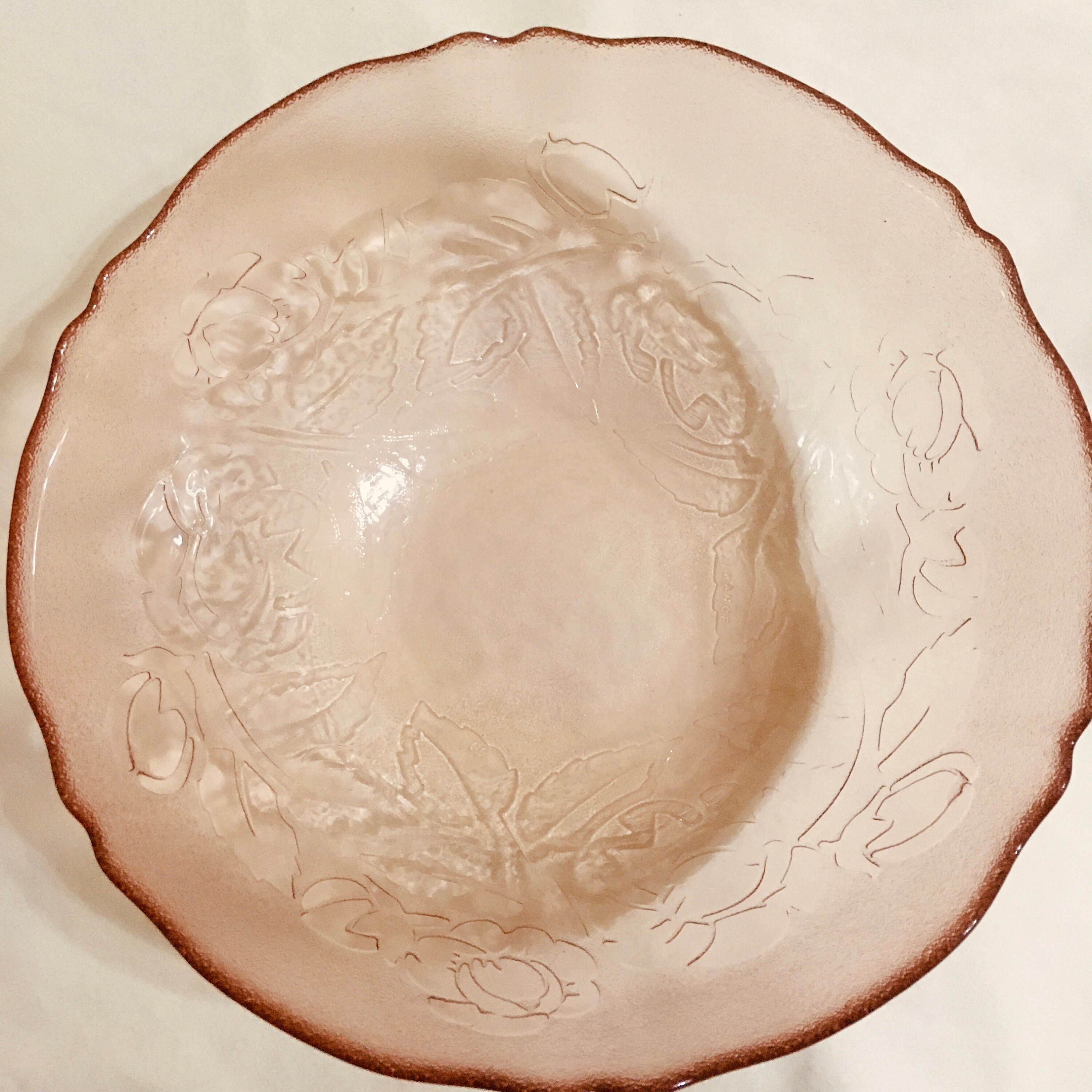 Arcoroc France Pink Rosaline Pattern Serving Bowl 9 - Etsy