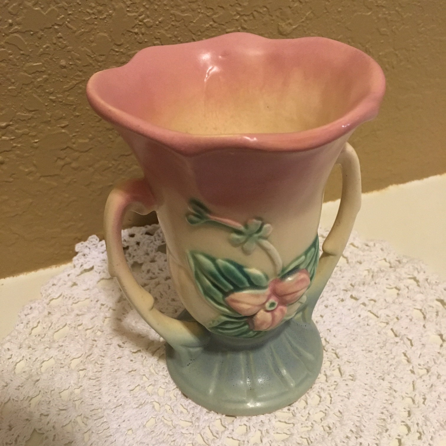 Vintage Hull Art Pottery Vase, Double Handled, W-3-5 1/2 Vintage Hull Art Pottery Vase, Double Handled, W-3-5 1/2