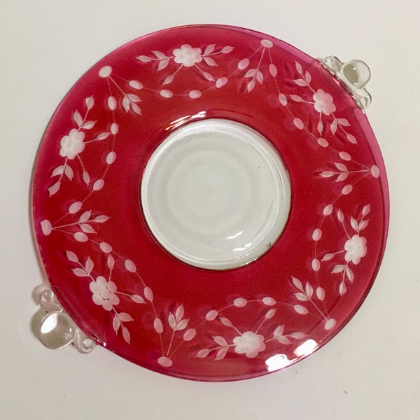 Ruby Glass Platter - Etsy