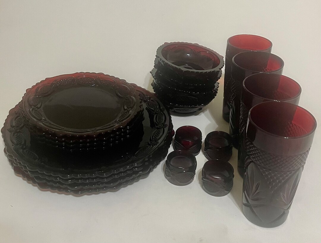 Avon Ruby Red Cape Cod Collection 20 Piece Set - Etsy