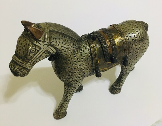 Large Hammered Metal Horse Statue Art Objects Sculpture Art ...