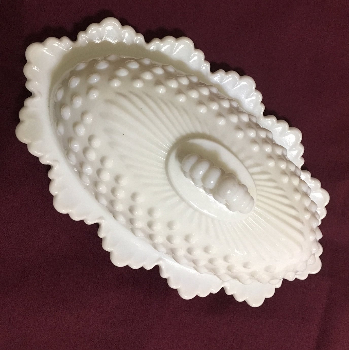 Fenton White Milk Glass Butter Dish and Lid - Etsy