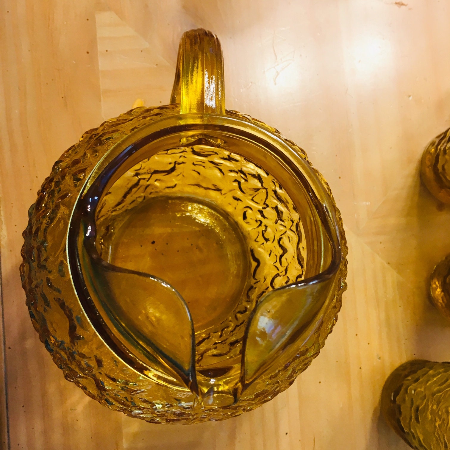 Anchor Hocking Honey Gold Pitcher And 8 Tumbler Lido Milano Set