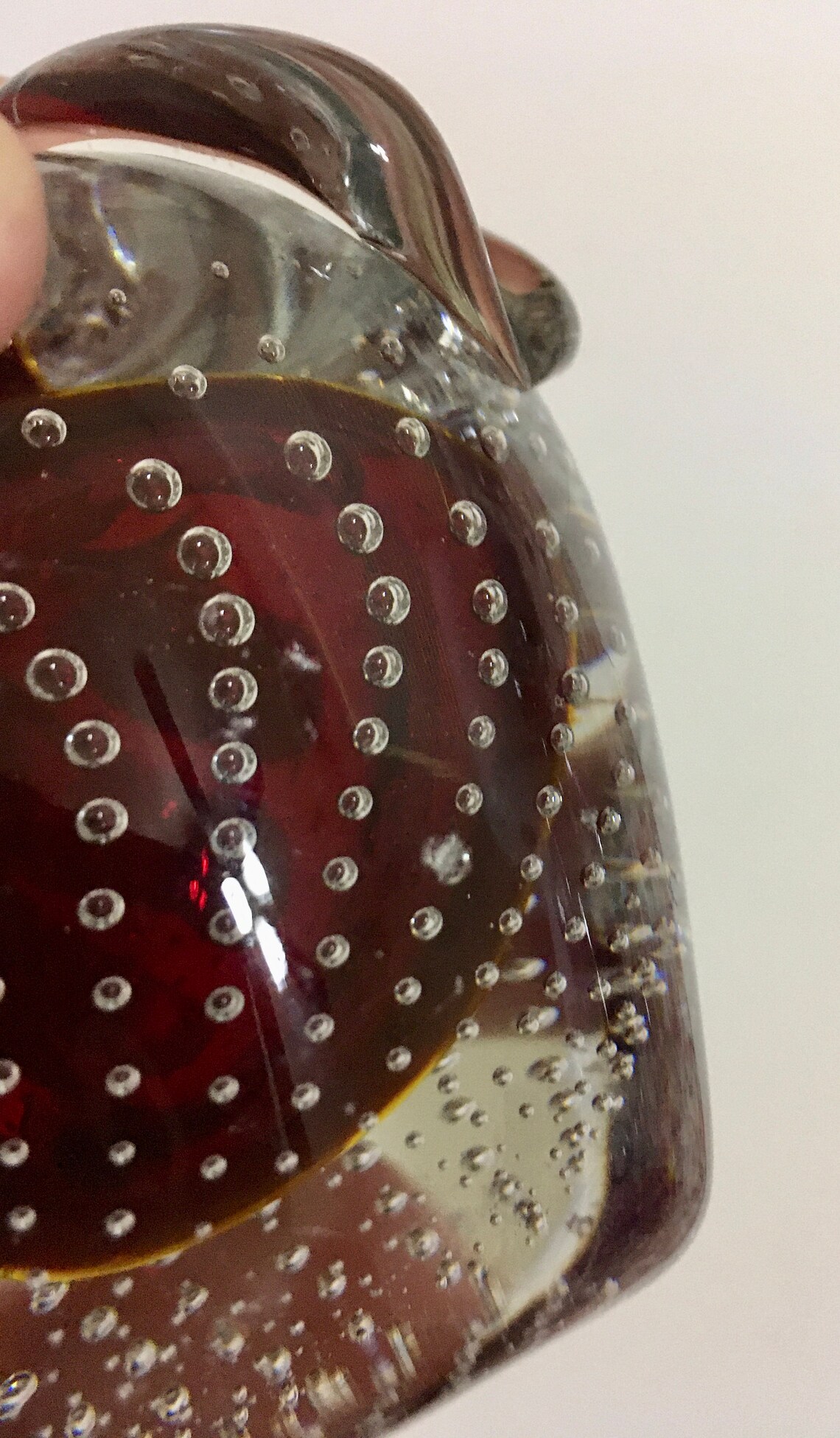 Murano Bullicante Glass Red Apple Paperweight With Controlled - Etsy