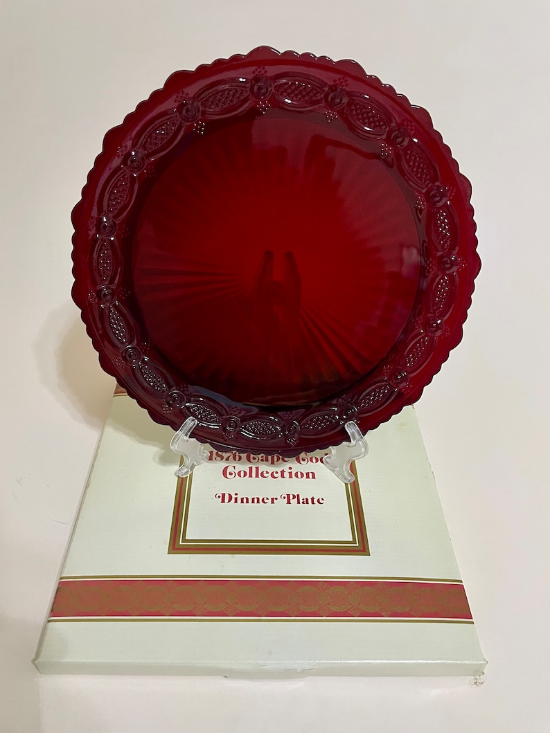 Avon Ruby Red Cape Cod Collection 10 3/4" Dinner Plate - Etsy