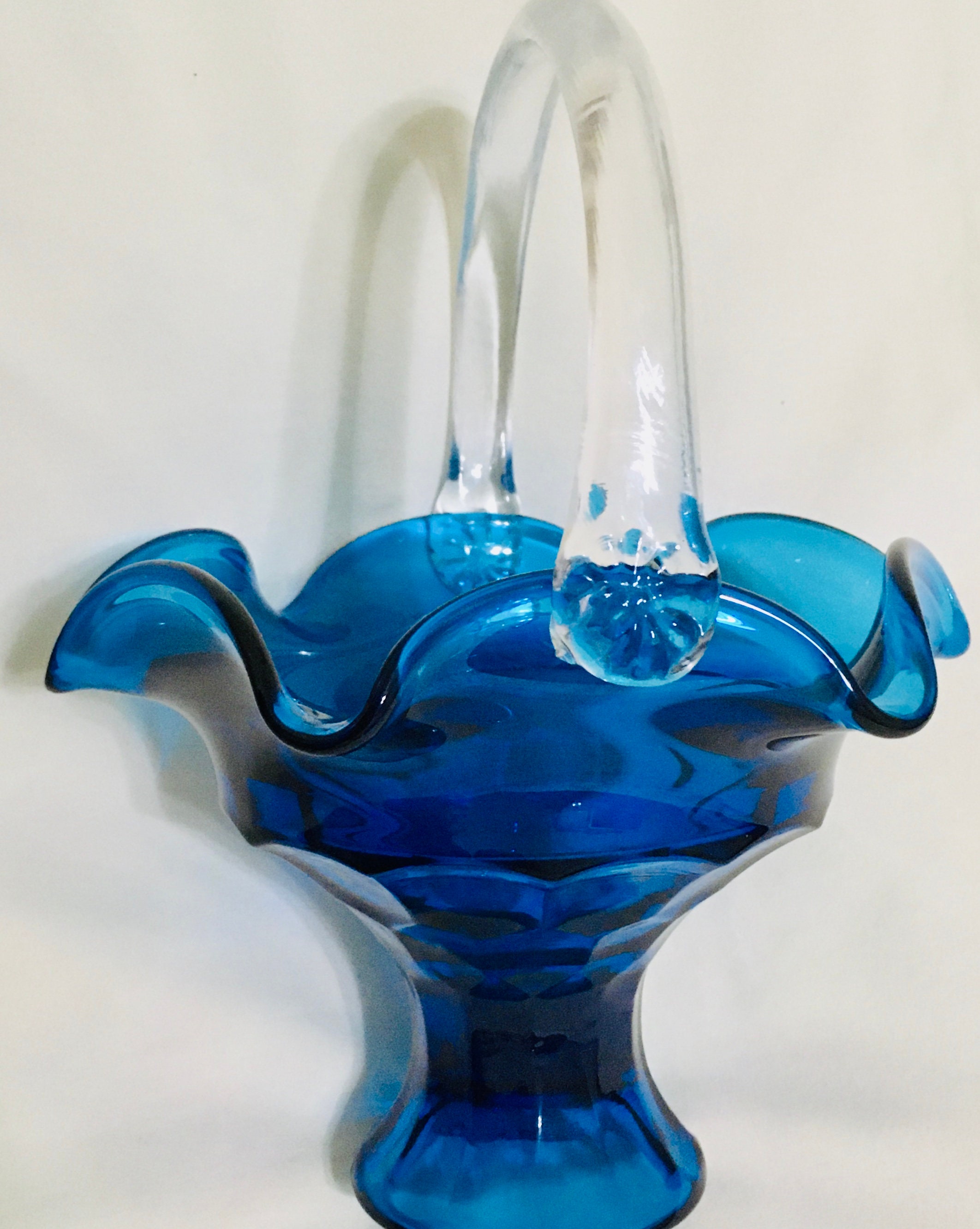 Viking Georgian Blue Handled Basket - Etsy