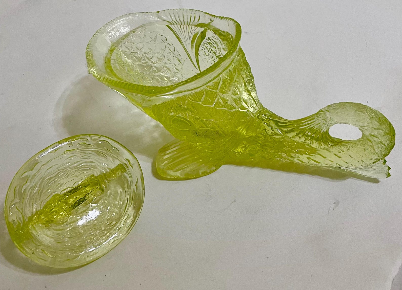 Vaseline Glass Kemple Dolphin Candy Dish - Etsy