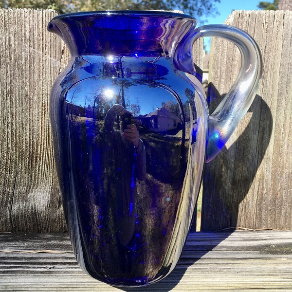 Cobalt Blue Pitcher - Etsy