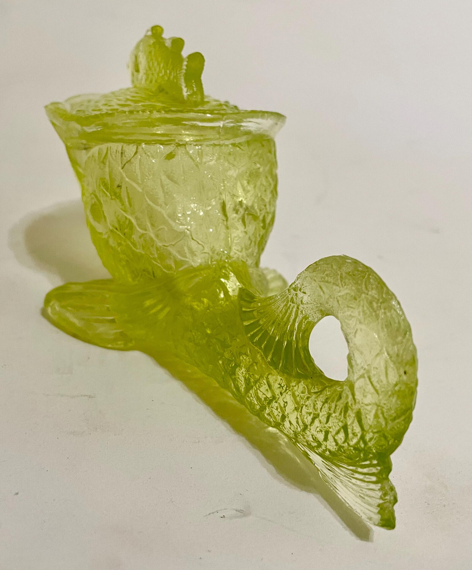Vaseline Glass Kemple Dolphin Candy Dish - Etsy