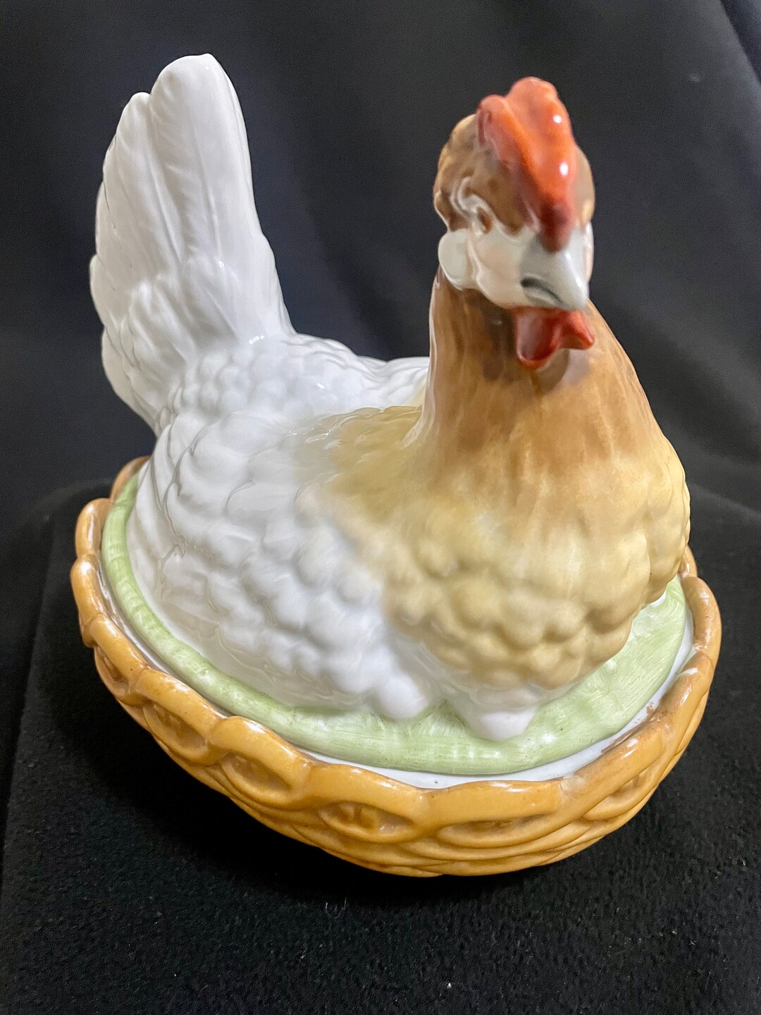 Staffordshire Schwartzburg German Hen With Eggs Large Painted Bisque ...
