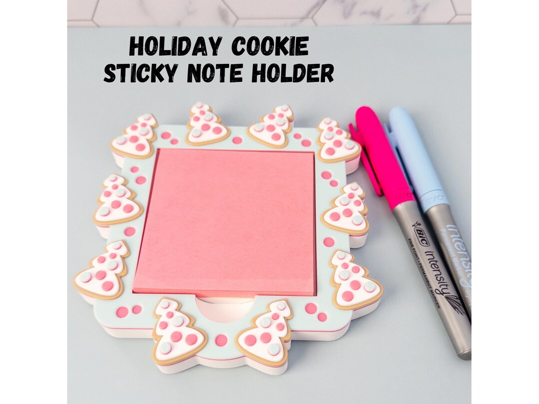 3D Printed Holiday Cookie Sticky Note Holder | Festive Desk Organizer ...