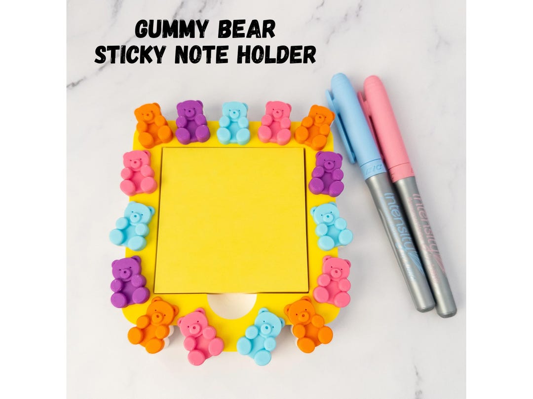 3D Printed Gummy Bear Sticky Note Holder | Colorful Candy Desk ...