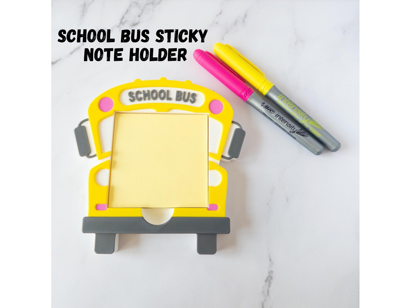 3D Printed School Bus Sticky Note Holder: Teacher Desk Organizer - Etsy