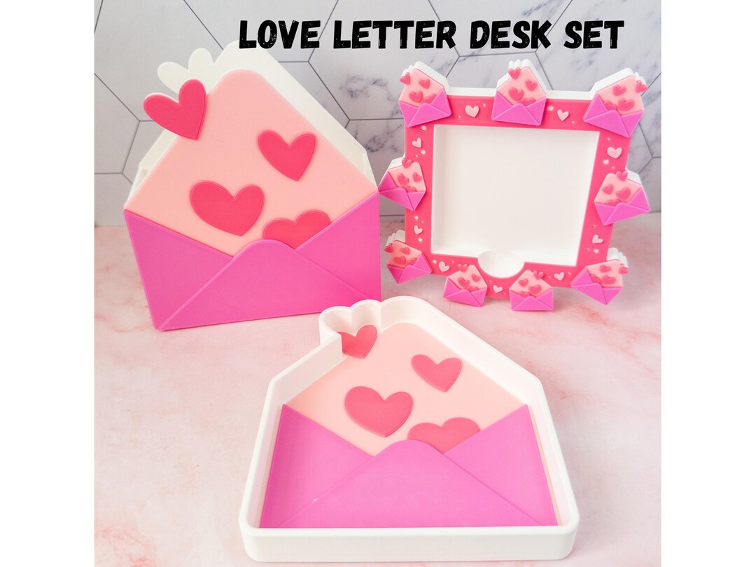 Love Letter Desk Set | Romantic Office Decor | Valentine Bundle - Etsy