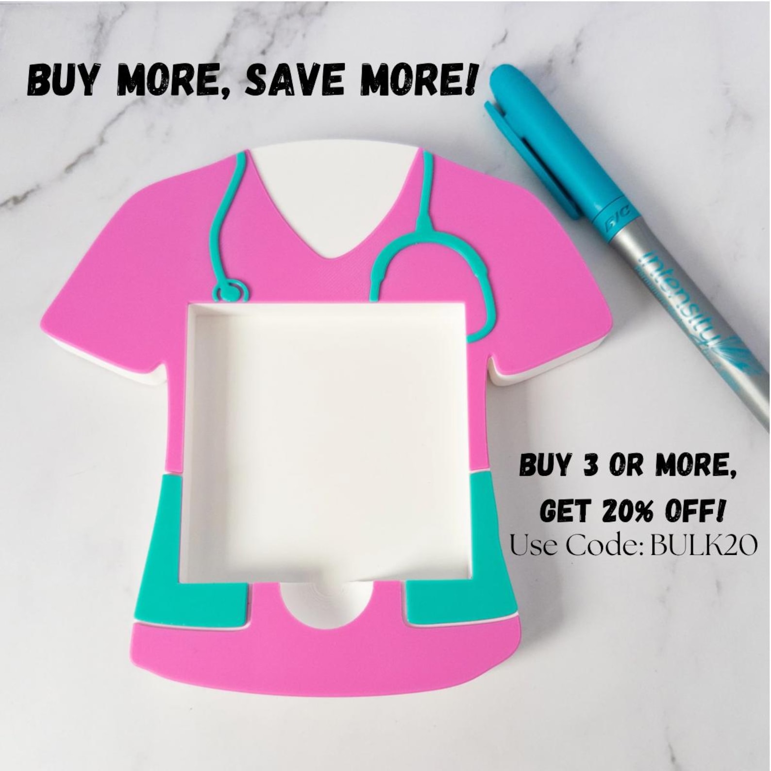 Scrub Top Sticky Note Holder | 3D Printed Doctor Office Desk Accessory ...