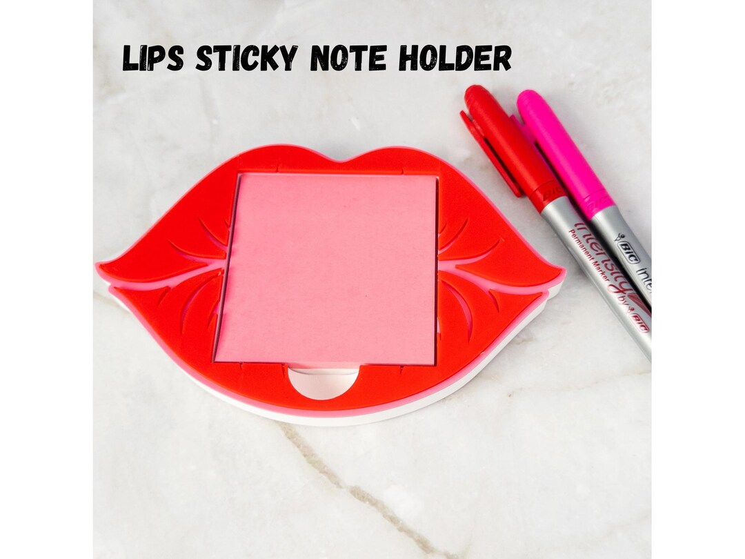 3D Printed Lips Sticky Note Holder | Red Desk Decor - Etsy