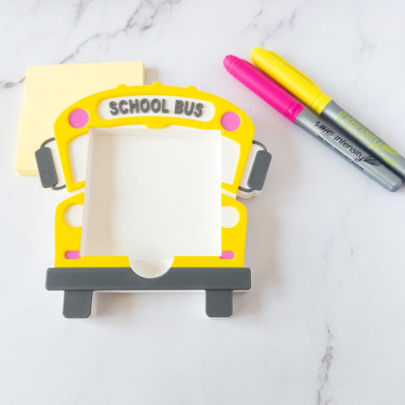 3D Printed School Bus Sticky Note Holder: Teacher Desk Organizer - Etsy