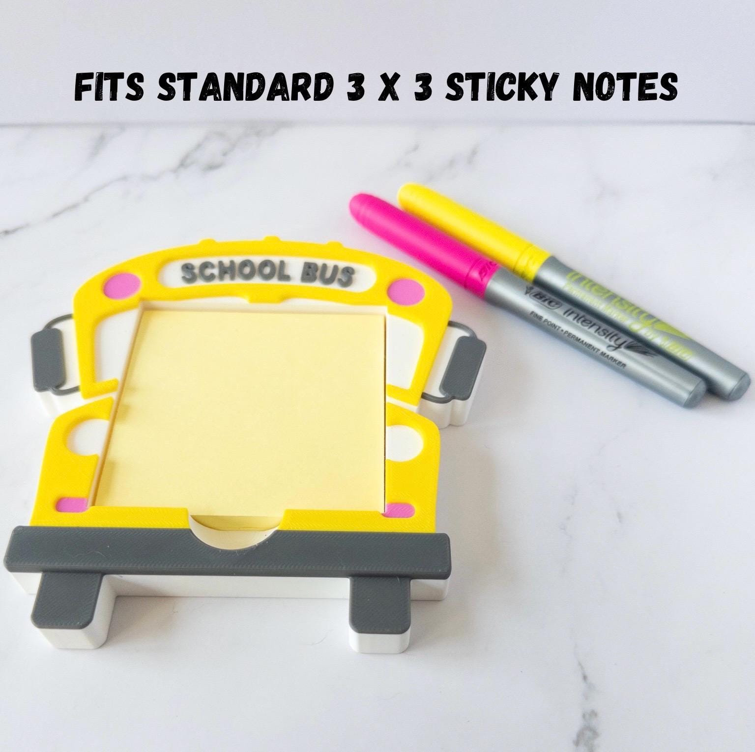 3D Printed School Bus Sticky Note Holder: Teacher Desk Organizer - Etsy