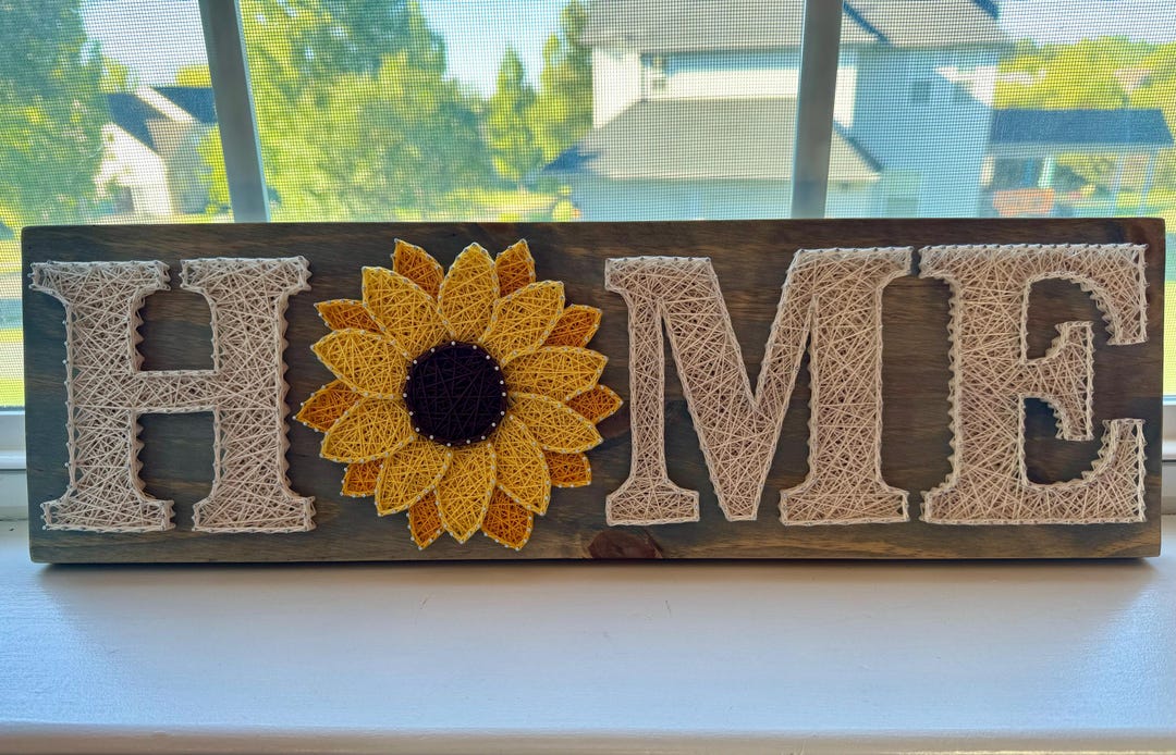 HOME String Art | Handmade Personalized Wall Decor | Rustic Wood Art ...