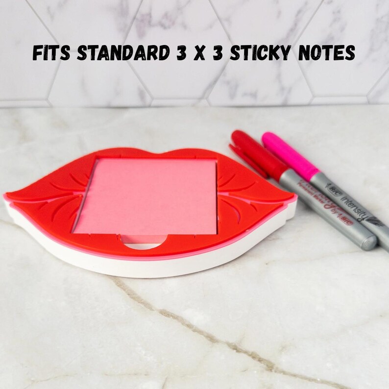 3D Printed Lips Sticky Note Holder | Red Desk Decor - Etsy