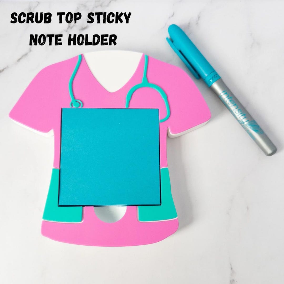 Scrub Top Sticky Note Holder | 3D Printed Doctor Office Desk Accessory ...