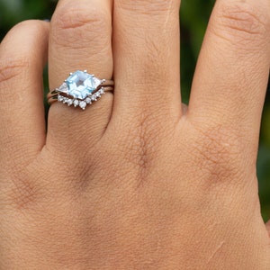 Blue Topaz Engagement Ring Blue Gemstone Ring December Birthstone ...