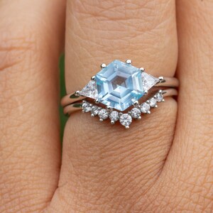 Blue Topaz Engagement Ring Blue Gemstone Ring December Birthstone ...