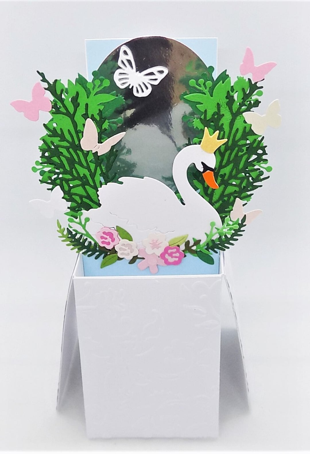 Handmade 3D Swan Pop up Wedding Card: 3D Exploding Box, Personalized ...