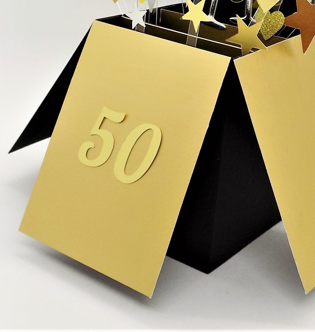 Golden Wedding Anniversary Card 50 Gold Years Pop up Handmade | Etsy