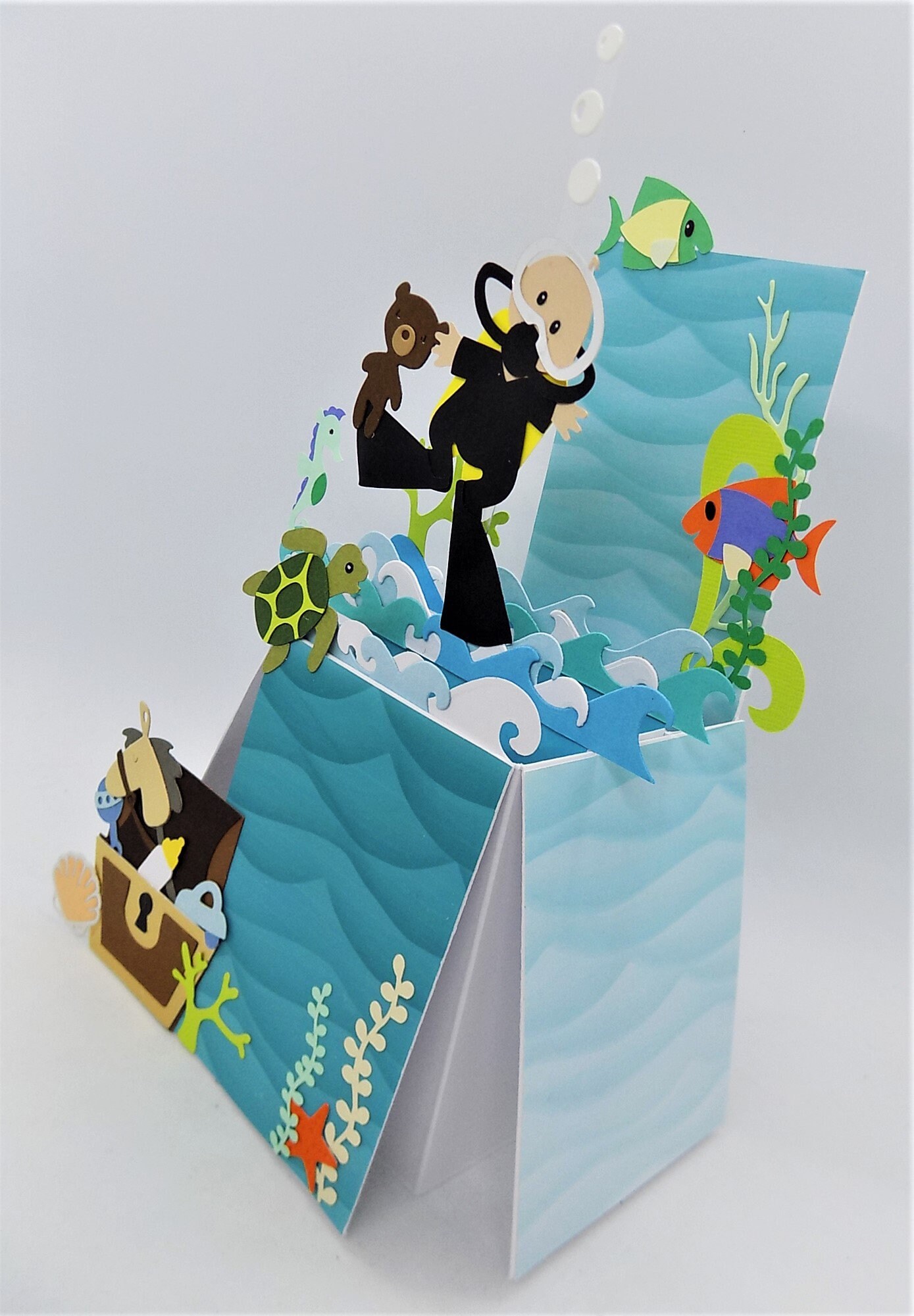 Pop up Card. Under the Sea Water Baby Handmade Birthday - Etsy UK