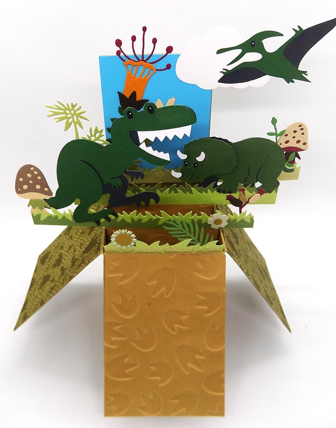 Dinosaurs Card Pop up Birthday Exploding Box Card Free Custom ...