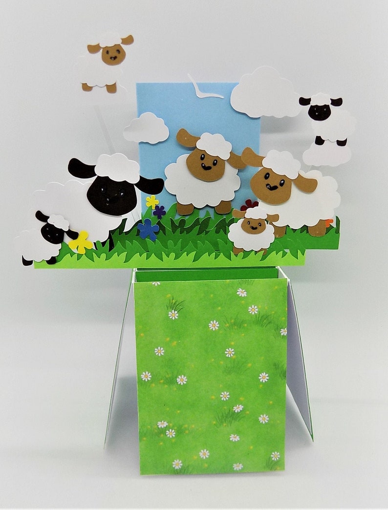 Pop up Card. Sheep Greetings Birthday Farmyard Exploding Box | Etsy