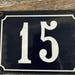 Vintage French Enamel House Door Number 15 Fifteen Sign Plaque - Etsy