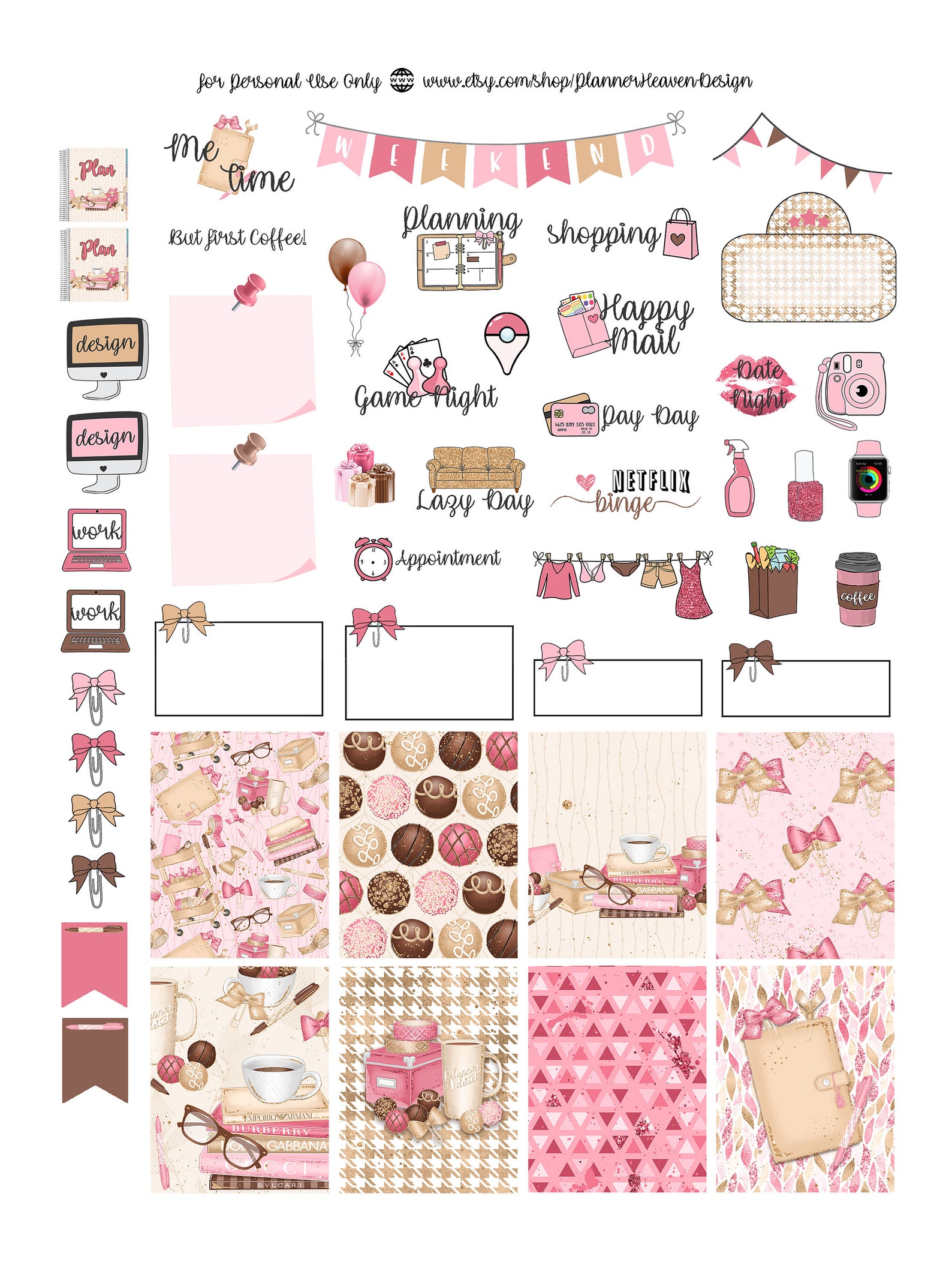 PLANNER ADDICT Printable Planner Stickers | Weekly Planner Sticker Kit ...