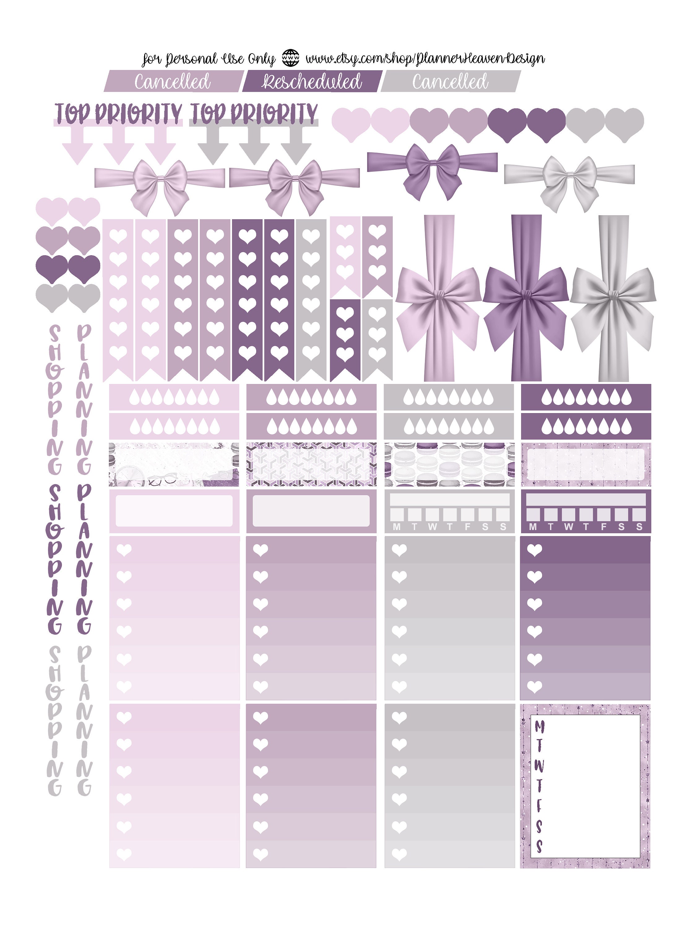 I LOVE PURPLE Printable Planner Stickers | Weekly Planner Sticker Kit ...