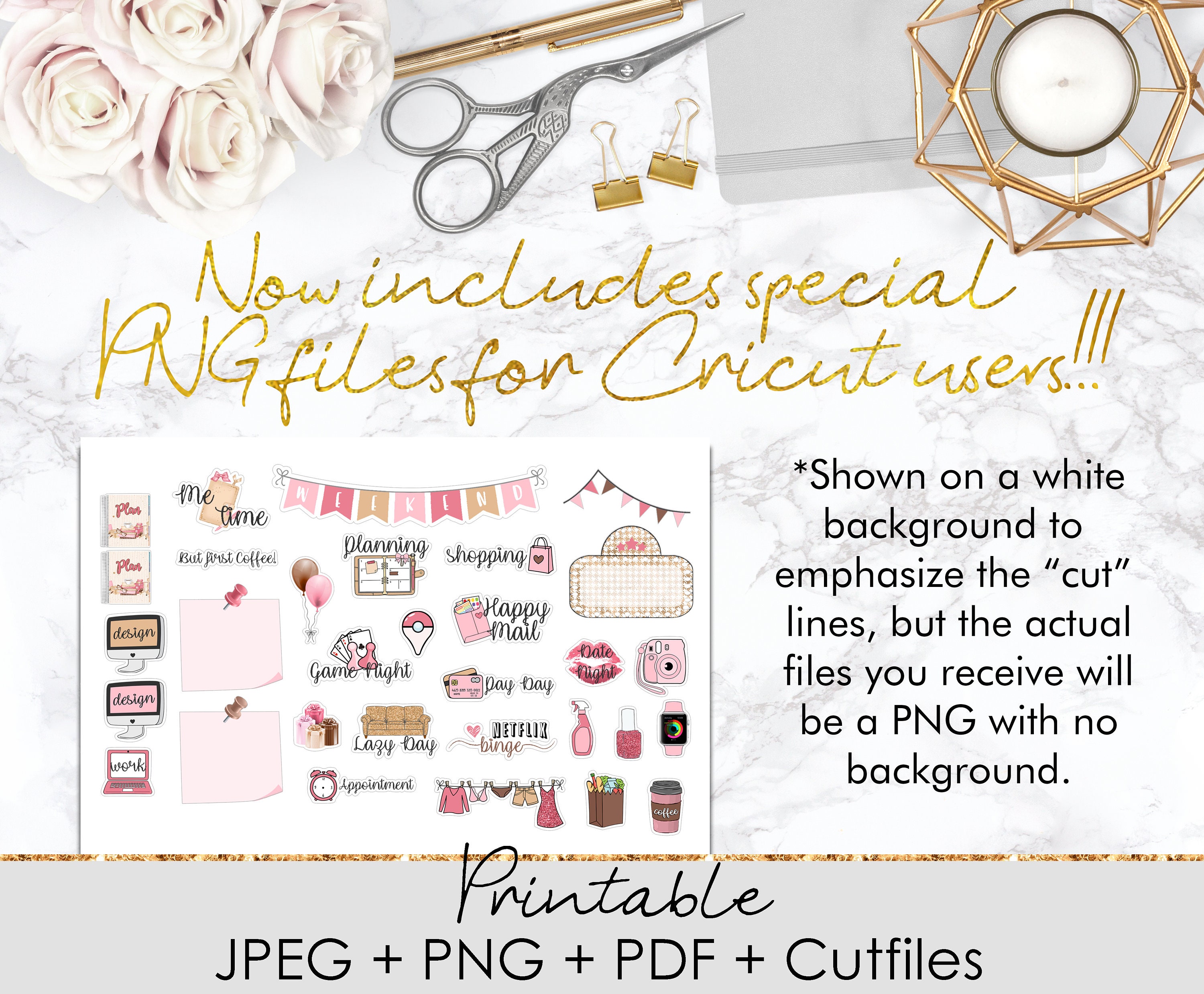 PLANNER ADDICT Printable Planner Stickers | Weekly Planner Sticker Kit ...