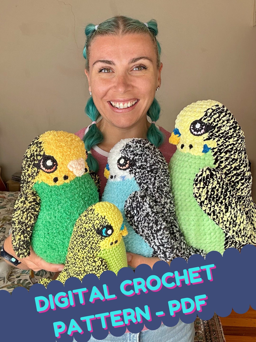 DIGITAL Crochet PATTERN Pdf / Crochet Budgie / Amigurumi Bird ...