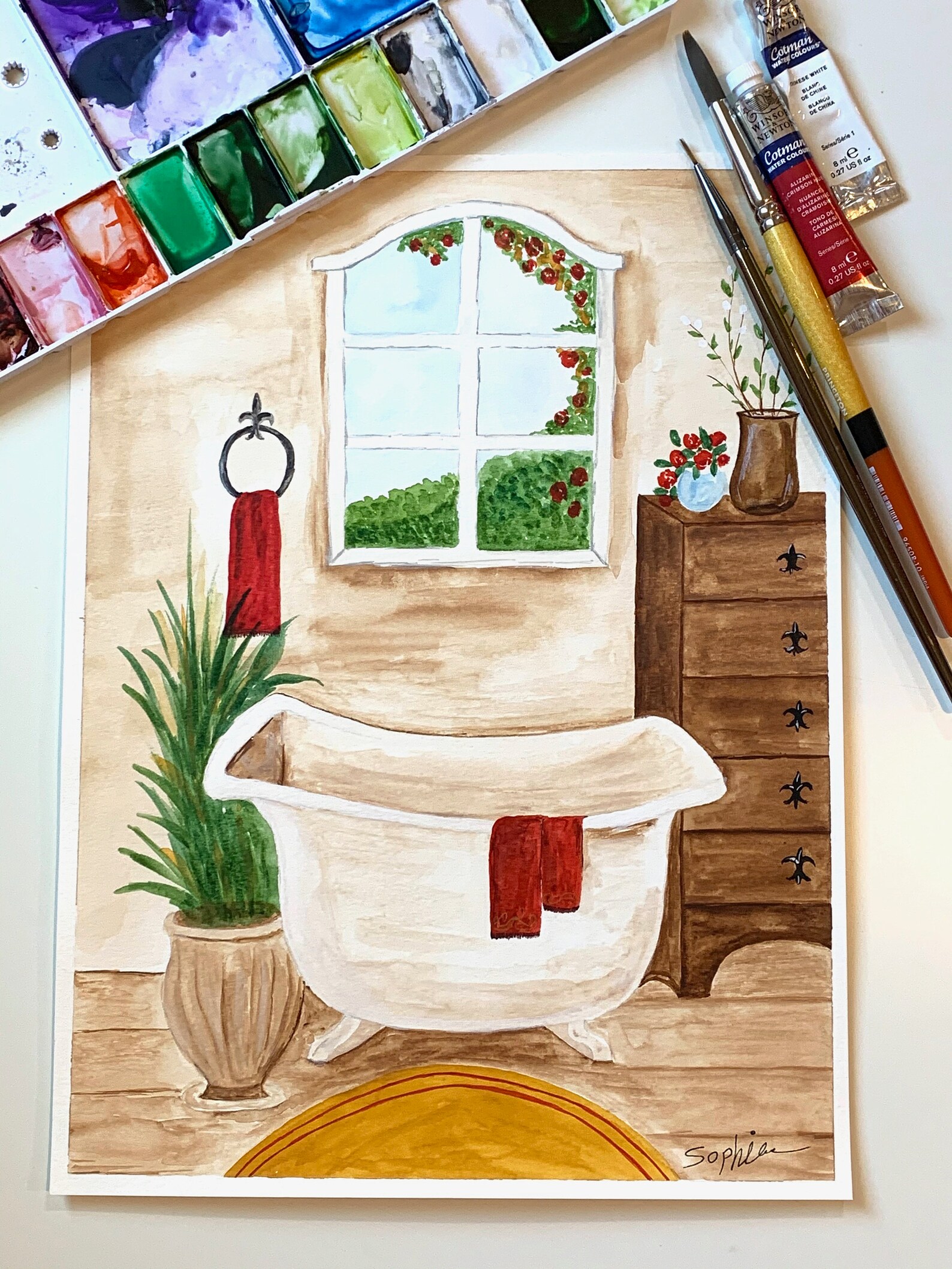 Original Watercolor Painting, Artwork, Illustration, Wall Decor ...