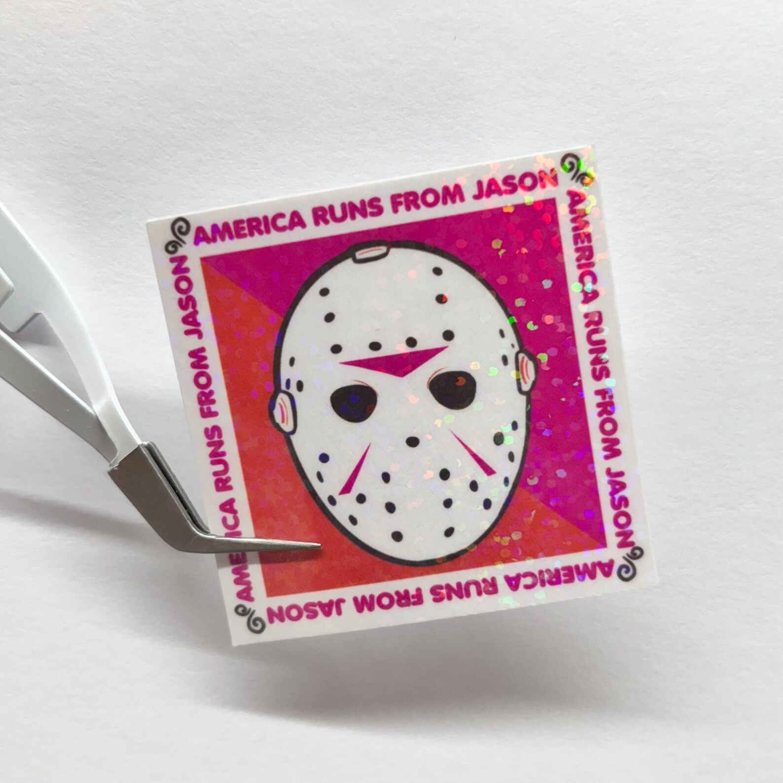 America Runs From Jason Stickers Classic Horror Lover Funny Donut ...