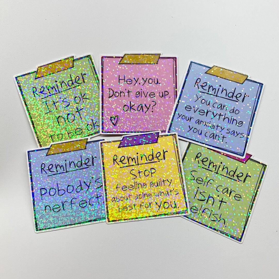 Sticky Note Style Motivational Reminder Stickers - Positive Mental ...