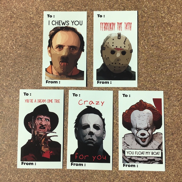 Horror Movie Valentine Cards - Etsy