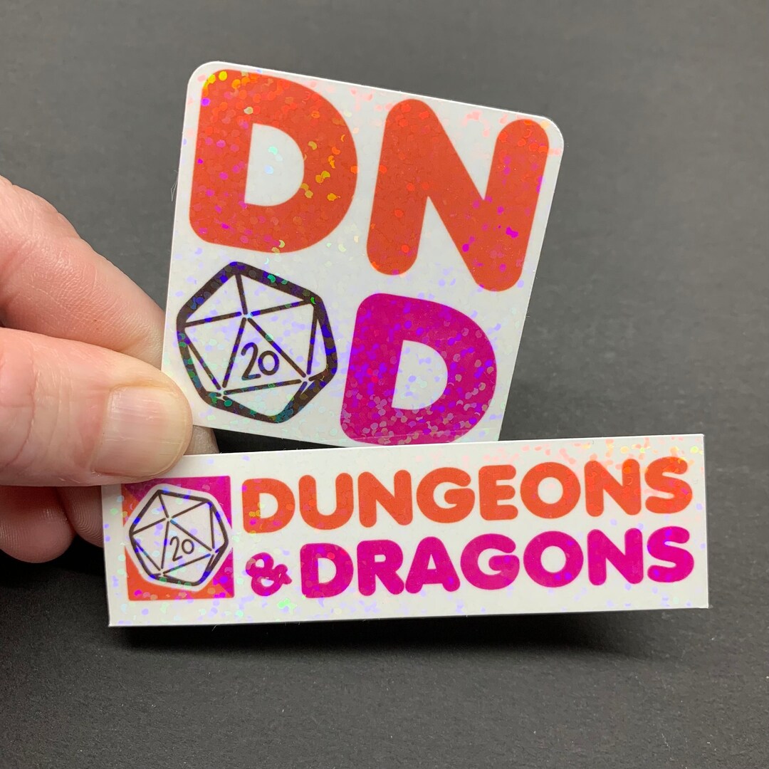 Dnd Dungeons Dragons Funny Donut Parody Sticker Set, Crit Hit Dice, D20 ...