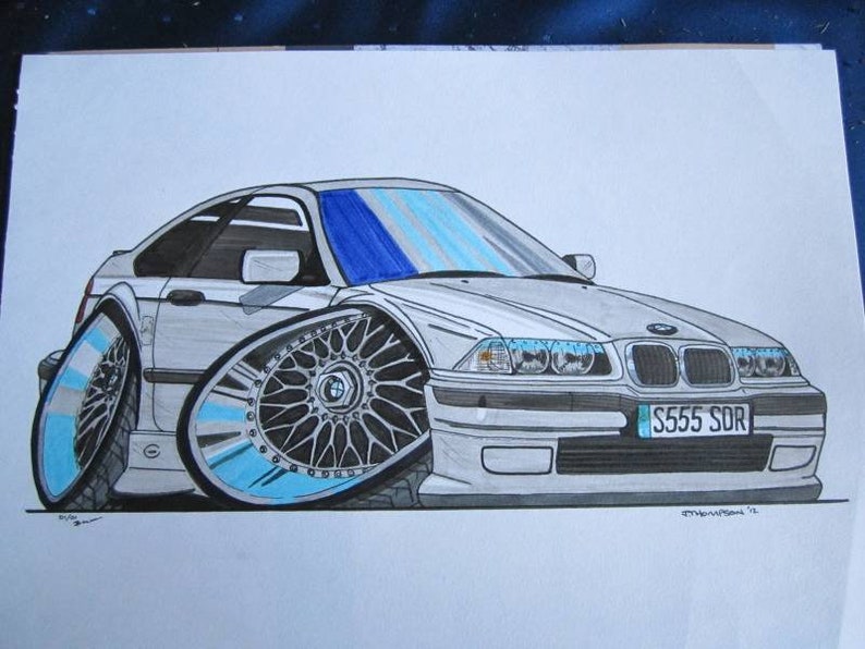 BMW Cartoon Art - Etsy