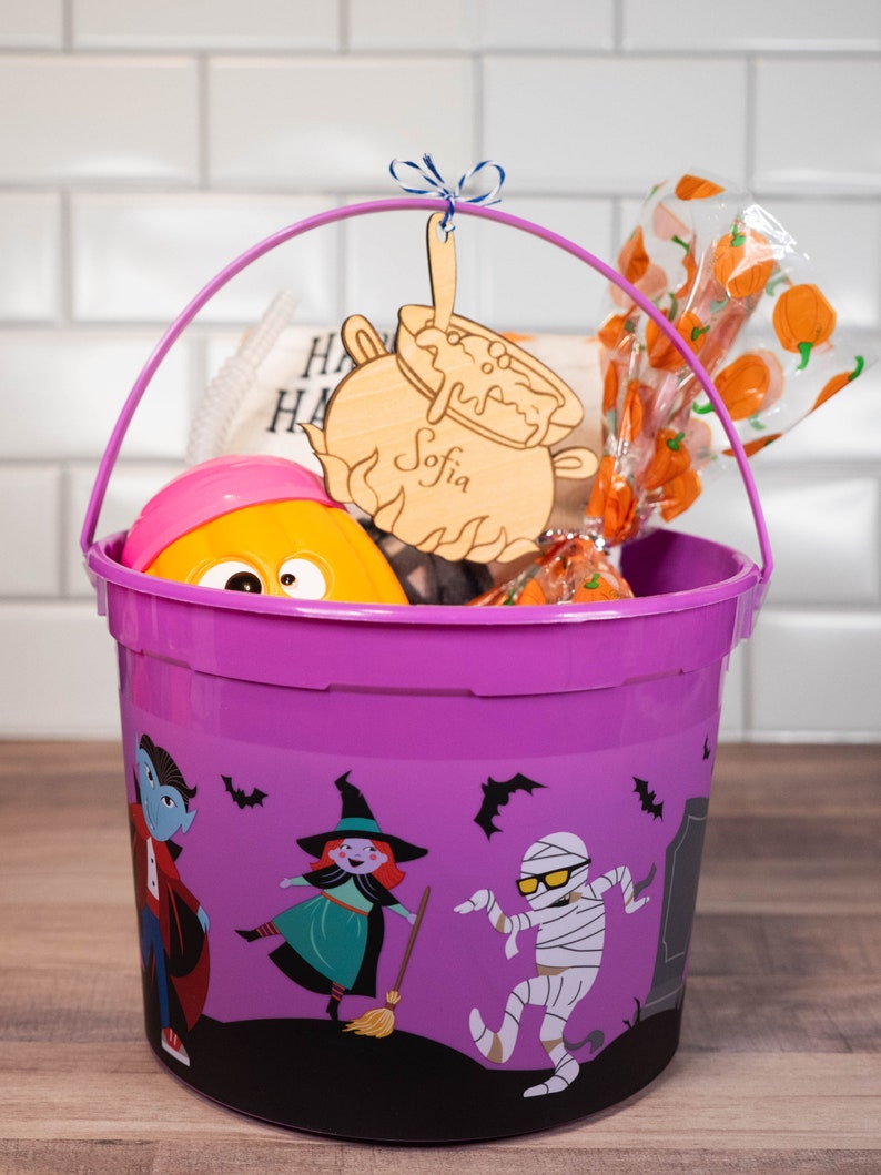 Halloween Boo Basket Name Tags Witch, Cauldron, Ghost, Spiderweb, and ...