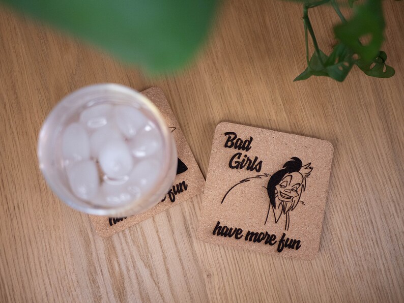 Disney Villains Inspired Cork Coasters maleficent, Ursula, Cruella De ...
