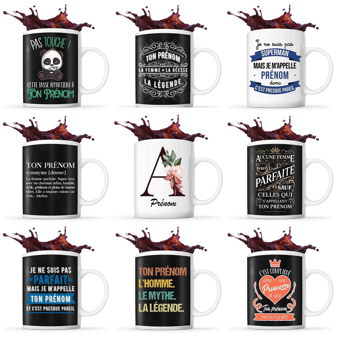 Mug Prénom Personnalisable | Tasse personnalisée humour fun et drôle ...