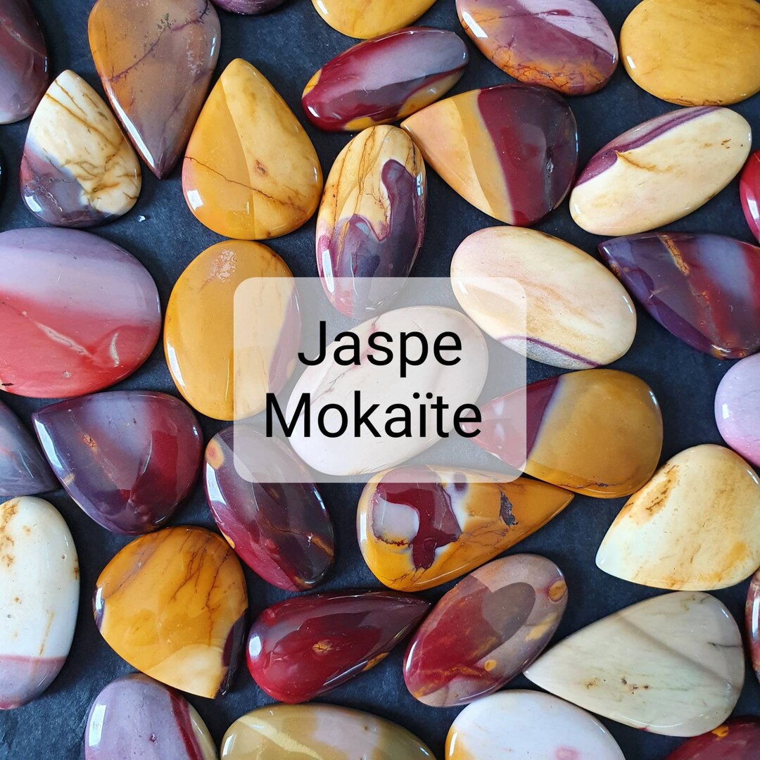 Mokaite Jasper Cabochons - Mustard Yellow and Burgundy Fine Stones ...