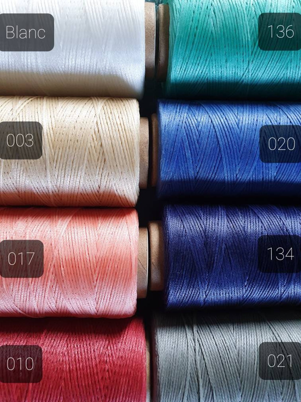 Hilo plano encerado 08 mm x 03 mm hilo de poliéster de | Etsy